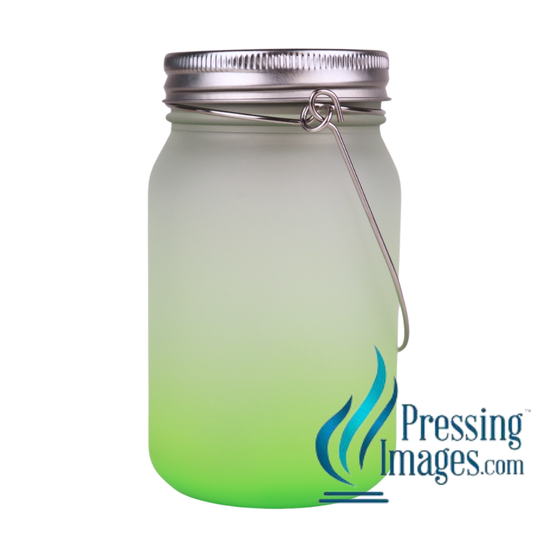 14oz Frosted Mason with LED Solar Lights for Sublimation – Pressing Images