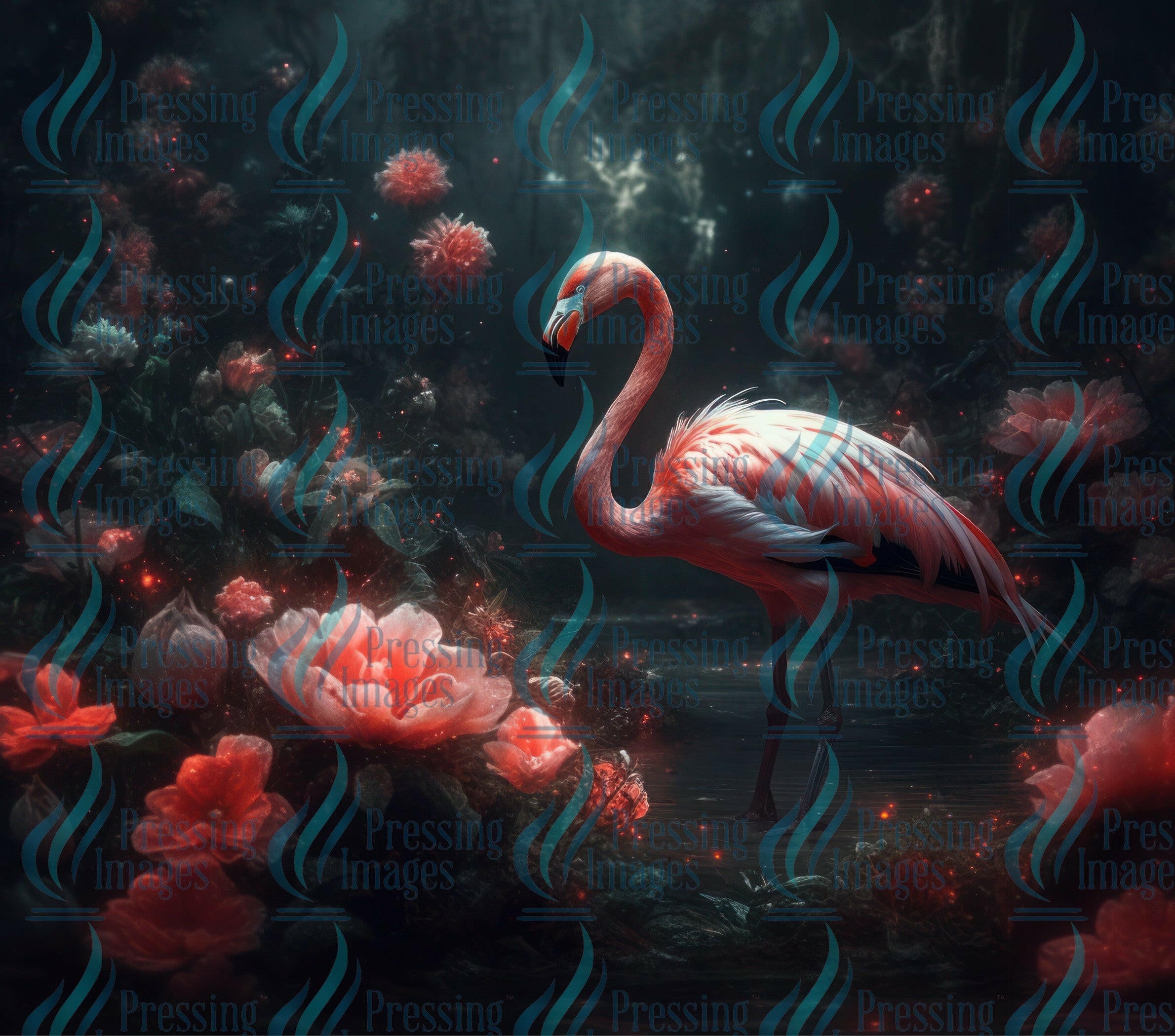 15010 Fantasy Flamingo 2 Tumbler Wrap – Pressing Images