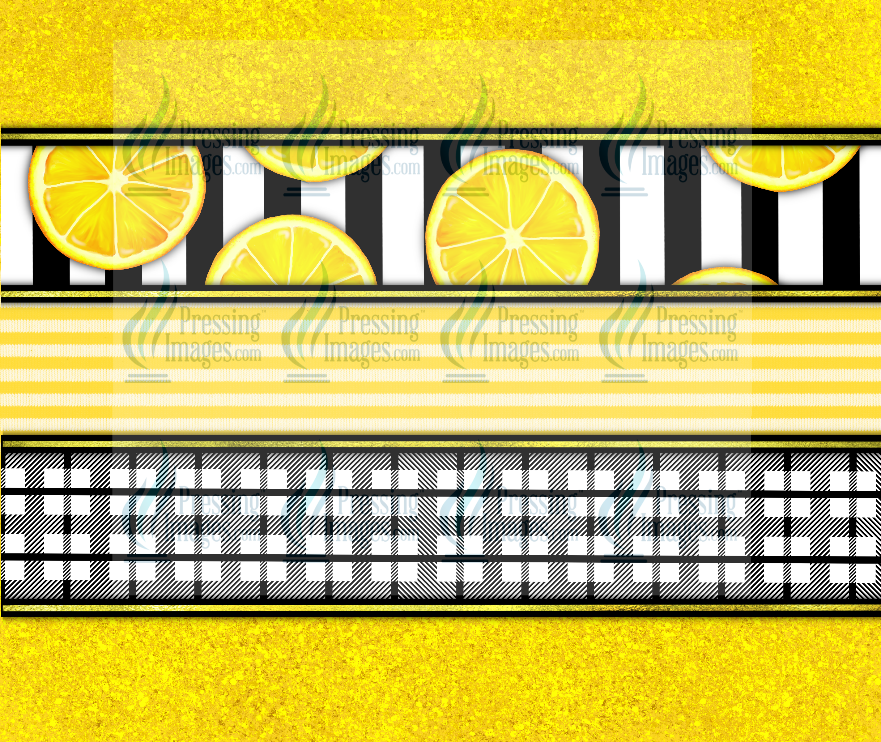 6529 Lemon plaid Tumbler Wrap - Pressing Images